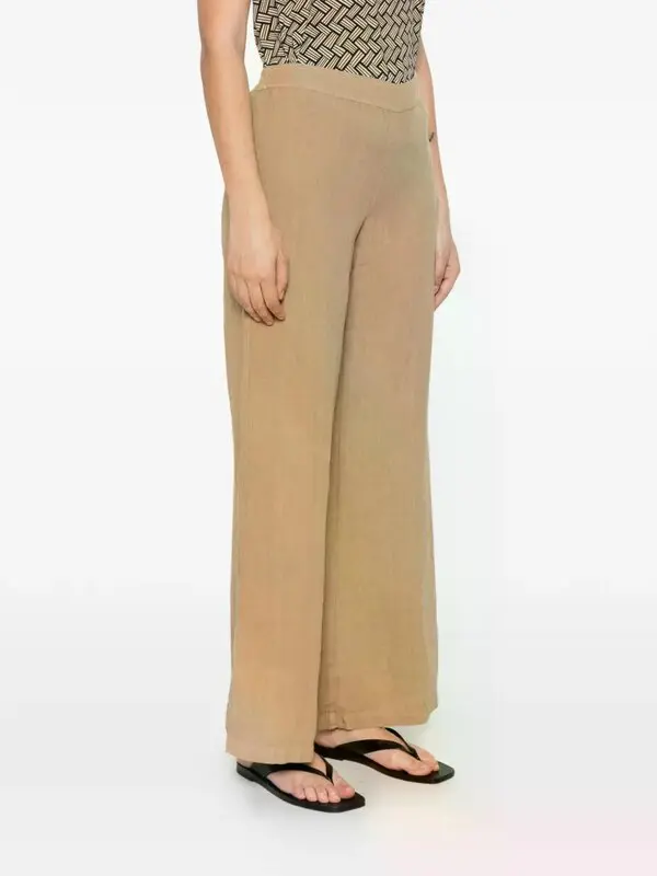 120% Lino Wide-leg Linen Trousers - Neutrals