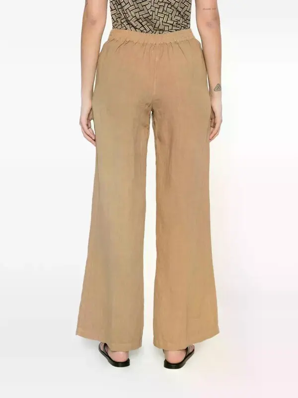 120% Lino Wide-leg Linen Trousers - Neutrals