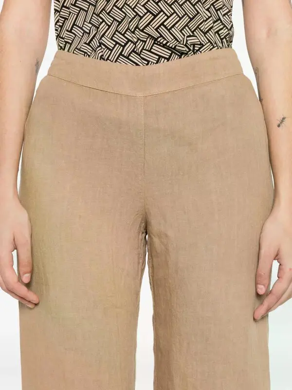 120% Lino Wide-leg Linen Trousers - Neutrals