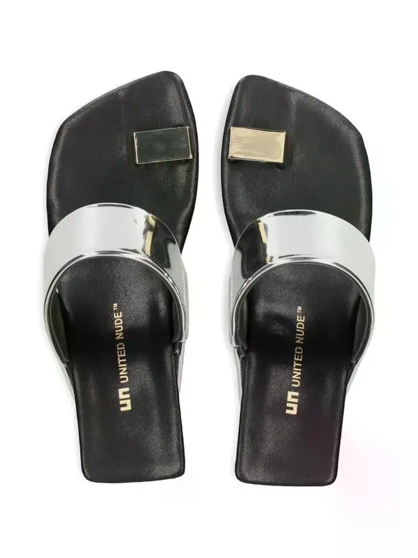 United Nude Loop Toe High Metallic-effect Toe-ring Sandals