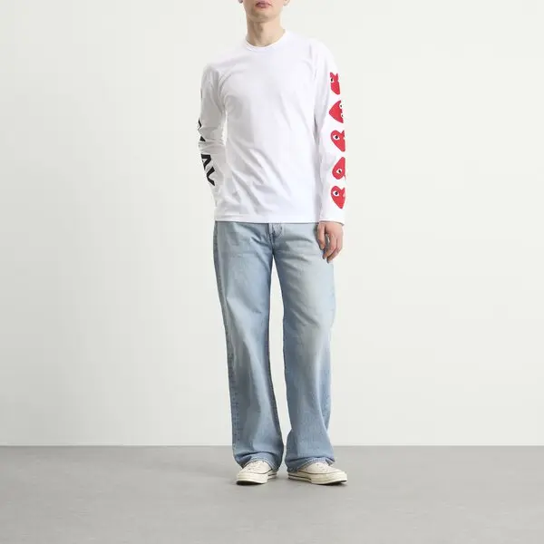 Play Comme Des Garcon Red Heart Long Sleeve T-shirt