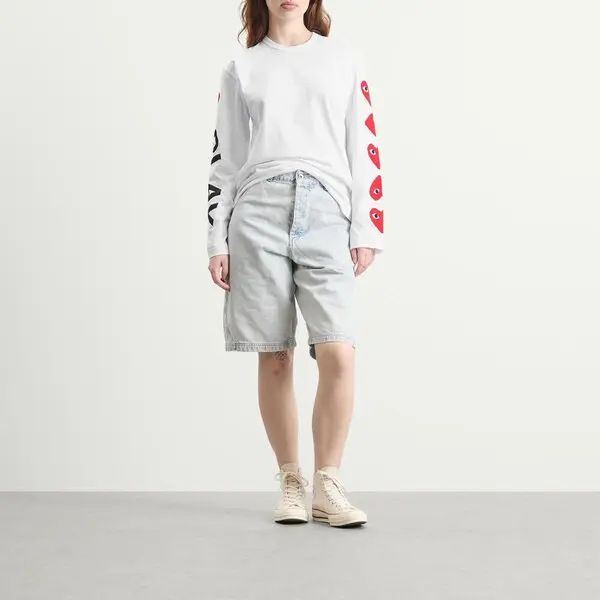 Play Comme Des Garcon Red Heart Long Sleeve T-shirt