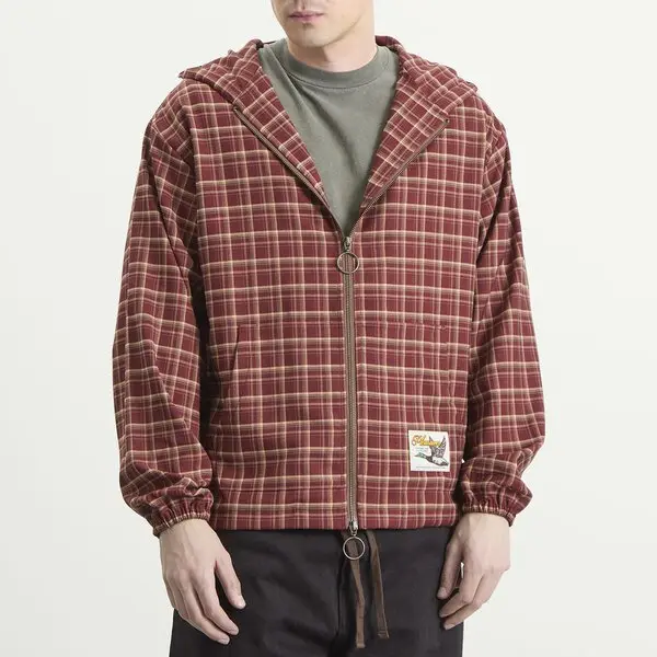 PLEASURES Mallard Plaid Zip Hoodie