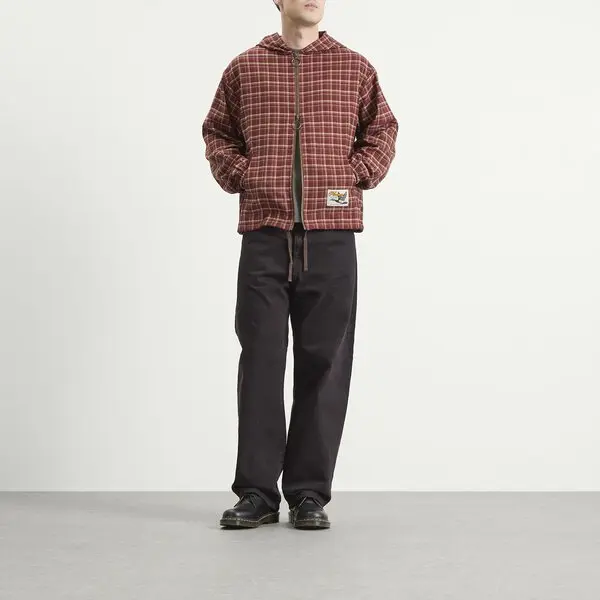 PLEASURES Mallard Plaid Zip Hoodie