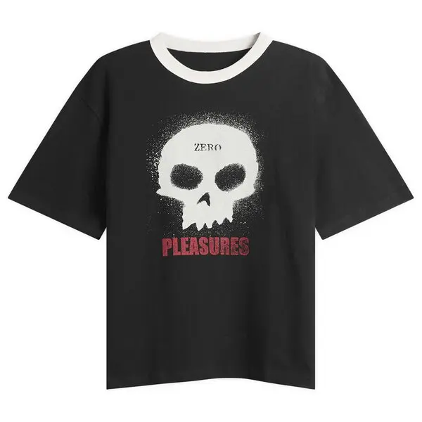 PLEASURES X Zero Single Skull Heavyweight T-shirt - Black