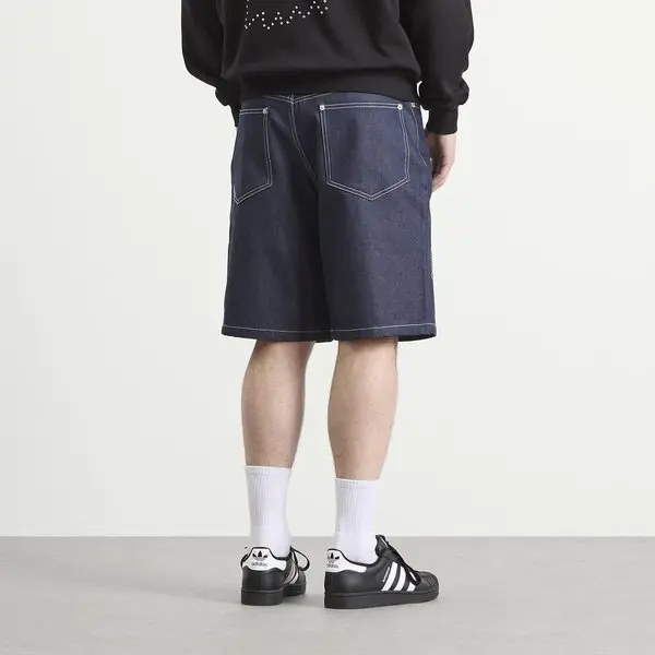 PLEASURES X Zero Skull Denim Shorts