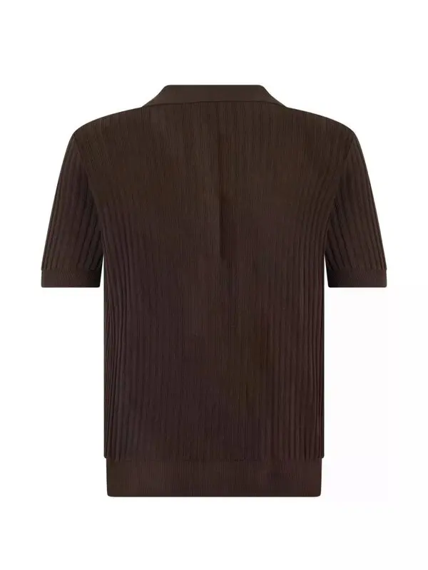 ROBERTO COLLINA Ribbed-knit Polo Collar Sweater