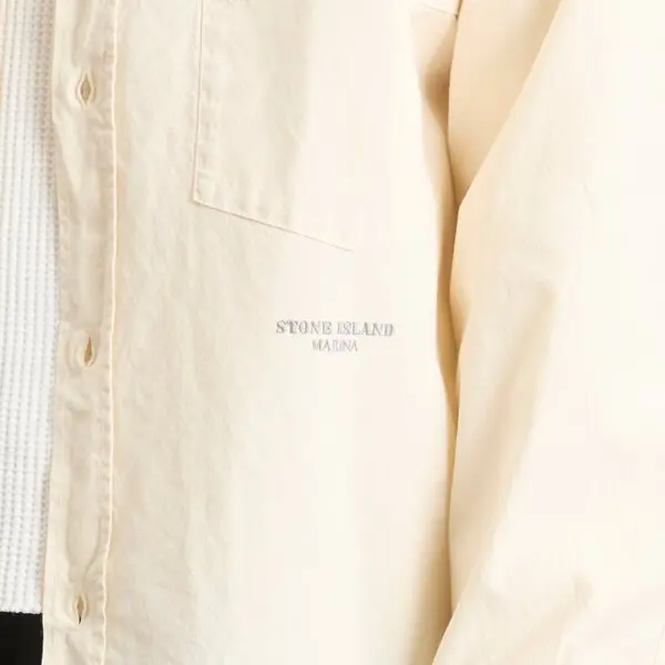 Stone Island Marina Cotton Nylon Panama Overshirt - Ivory
