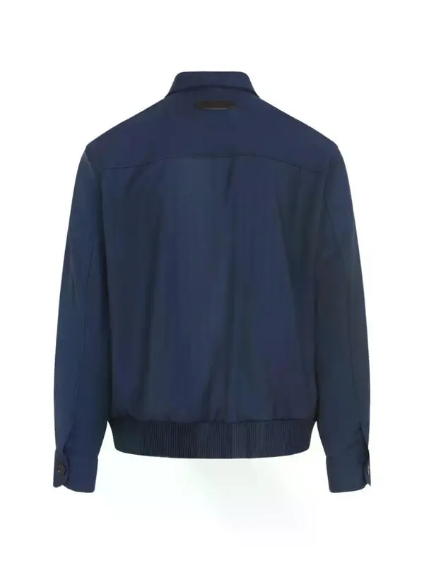 Brioni Zip-up Wool Shirt Jacket - Blue