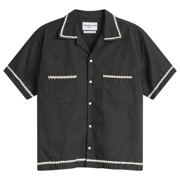 NOMARHYTHM TEXTILE Trim Embroidery Open Collar Shirt
