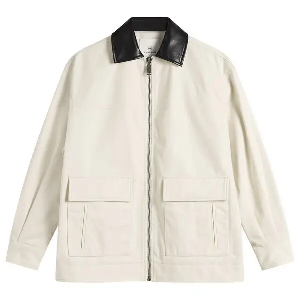 ANINE BING Holden Utility Jacket With Contrast Collar - Ecru
