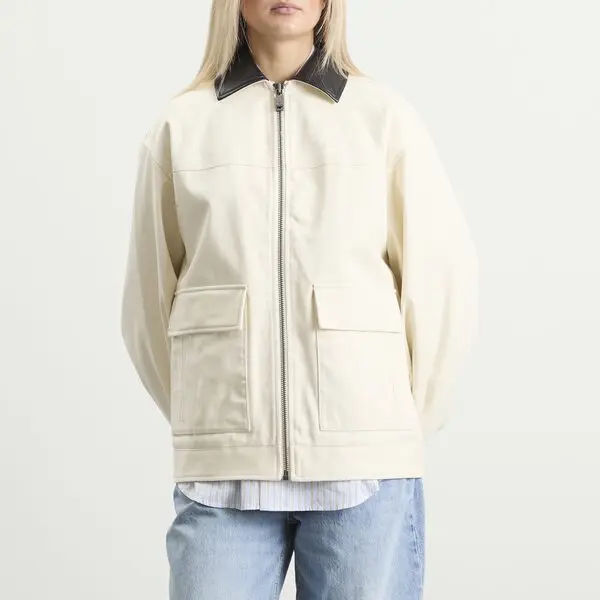 ANINE BING Holden Utility Jacket With Contrast Collar - Ecru