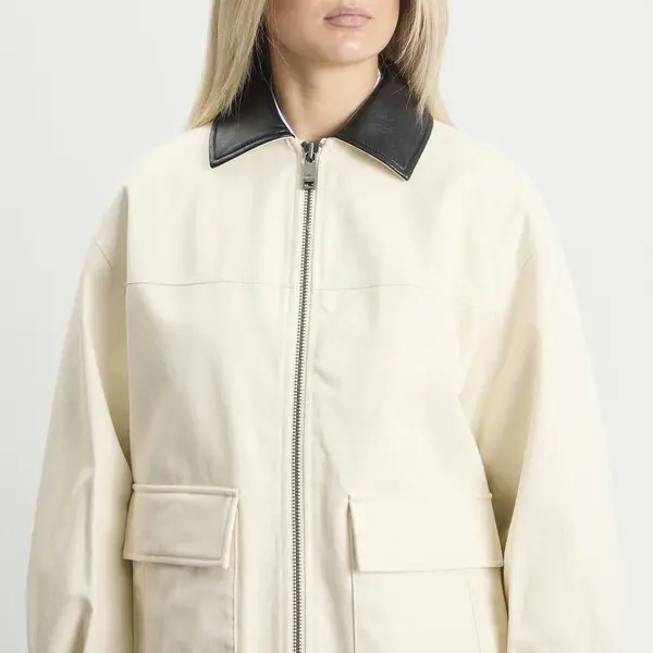 ANINE BING Holden Utility Jacket With Contrast Collar - Ecru