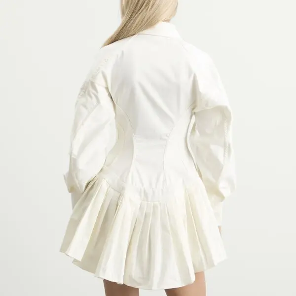TOLU COKER Contour Bustier Pleated Shirt Dress