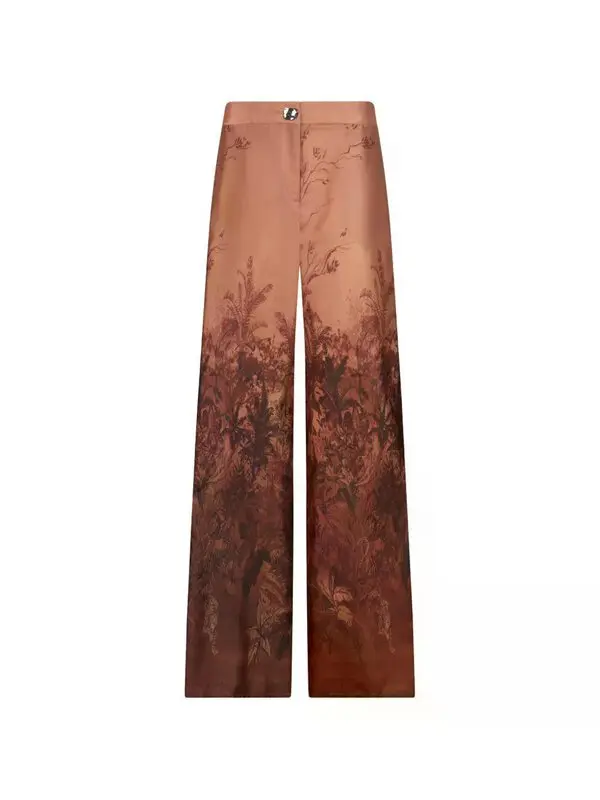 Liu Jo Printed Twill Palazzo Pants - Neutrals
