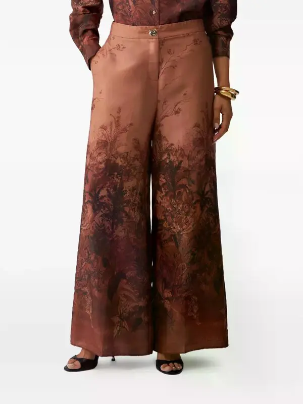 Liu Jo Printed Twill Palazzo Pants - Neutrals
