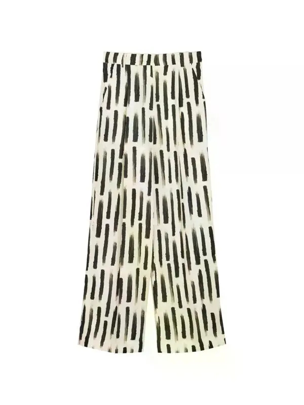 AKYN Brush-stroke Print Trousers