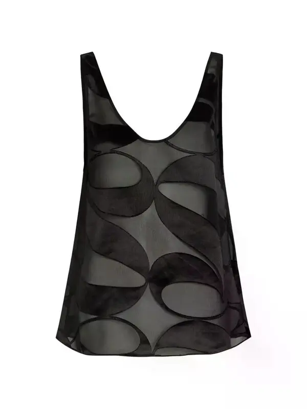 DELOS Mira Velvet-devoré Sheer Top
