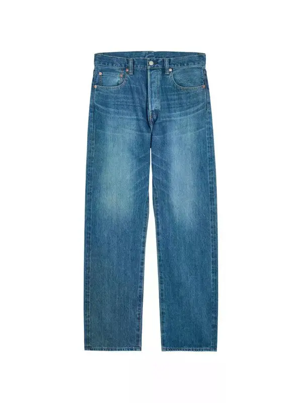 Blue Blue Japan Faded Whiskered-effect Jeans