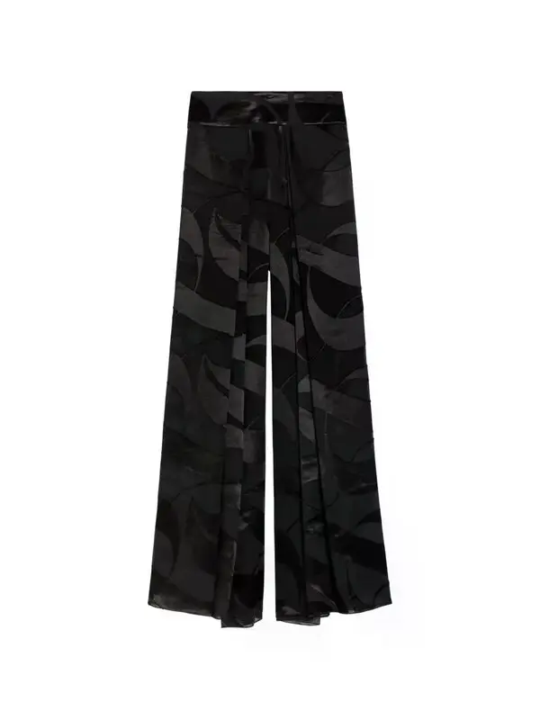 DELOS Cybelle Leaf-pattern Devoré Satin Trousers