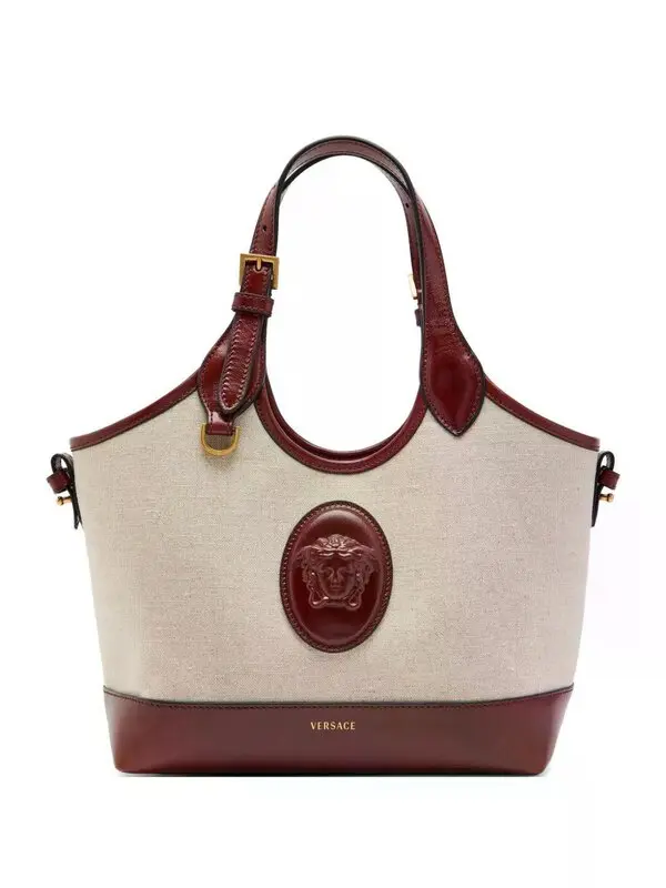 Versace Rivière Canvas Tote Bag - Neutrals