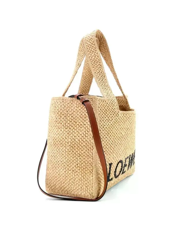 Loewe Paula's Ibiza Logo Raffia Large Tote Bag - Neutrals