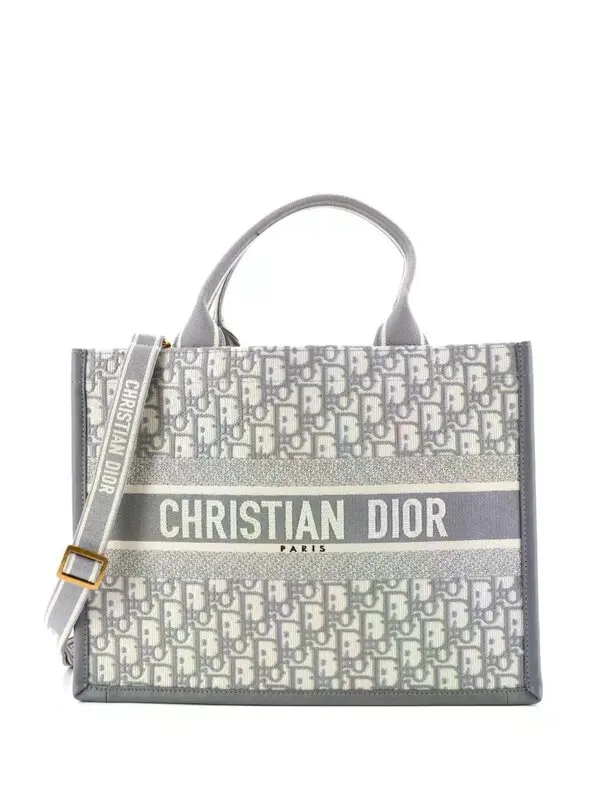 Dior Book Tote With Strap Oblique Canvas Medium