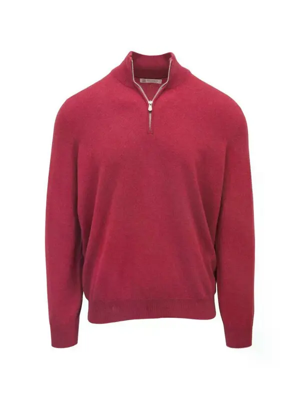Brunello Cucinelli Zip-collar Sweatshirt - Red