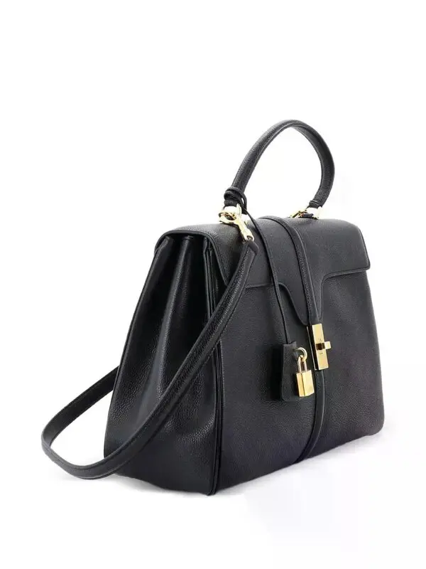 Celine 16 Top Handle Medium Shoulder Bag - Black