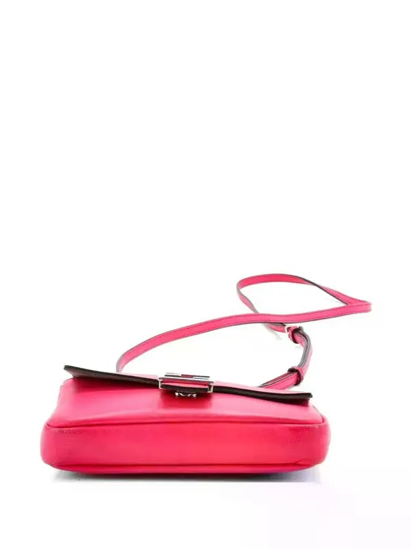 Fendi Leather Micro Baguette Crossbody Bag