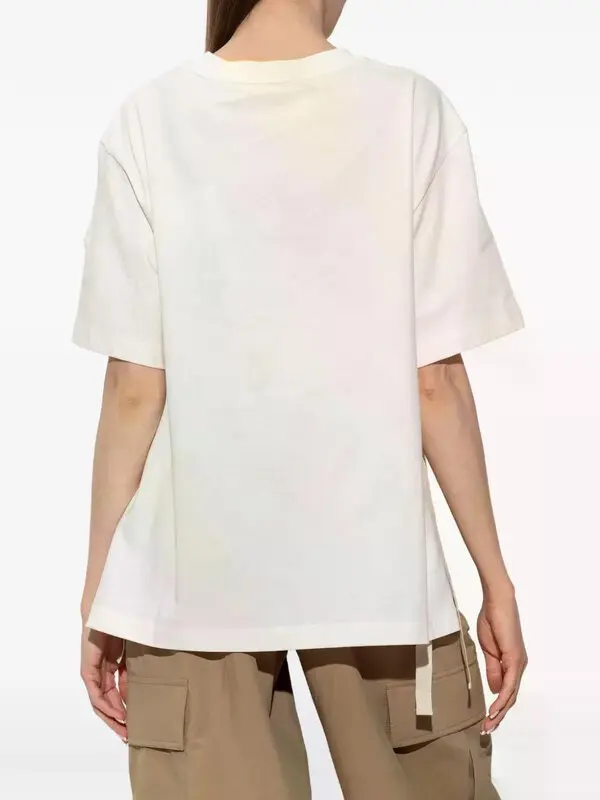 Moncler Lace-patch T-shirt - Neutrals