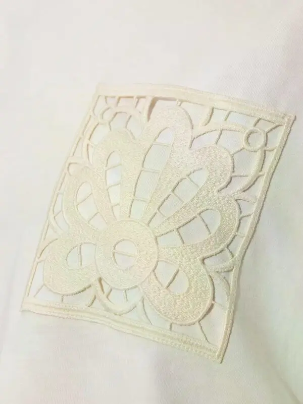 Moncler Lace-patch T-shirt - Neutrals