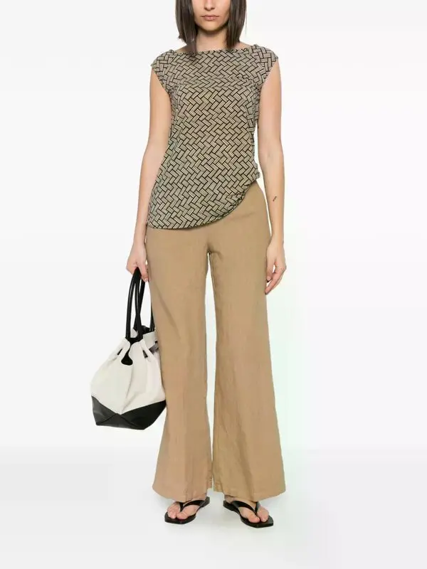 SIYU Geometric-pattern Sleeveless Blouse