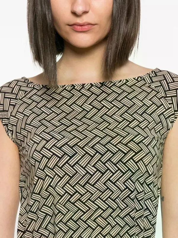 SIYU Geometric-pattern Sleeveless Blouse