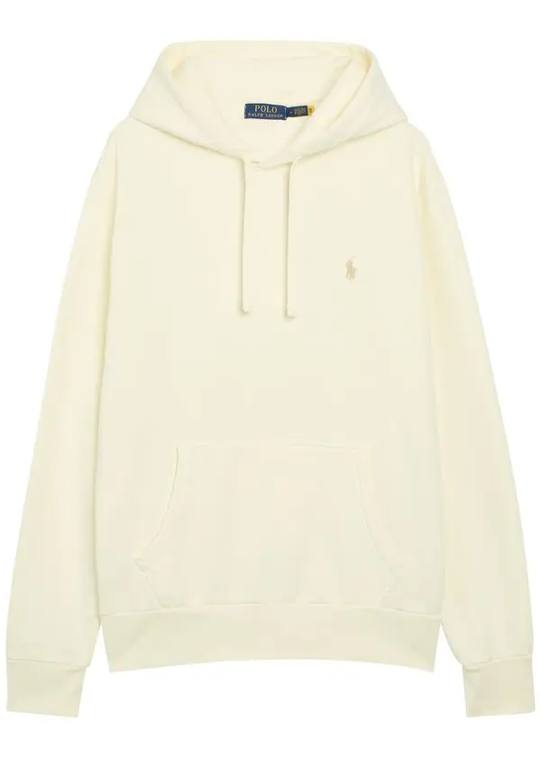 Polo Ralph Lauren Logo-embroidered Hooded Cotton Sweatshirt - Cream