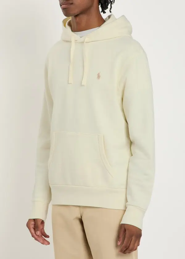 Polo Ralph Lauren Logo-embroidered Hooded Cotton Sweatshirt - Cream