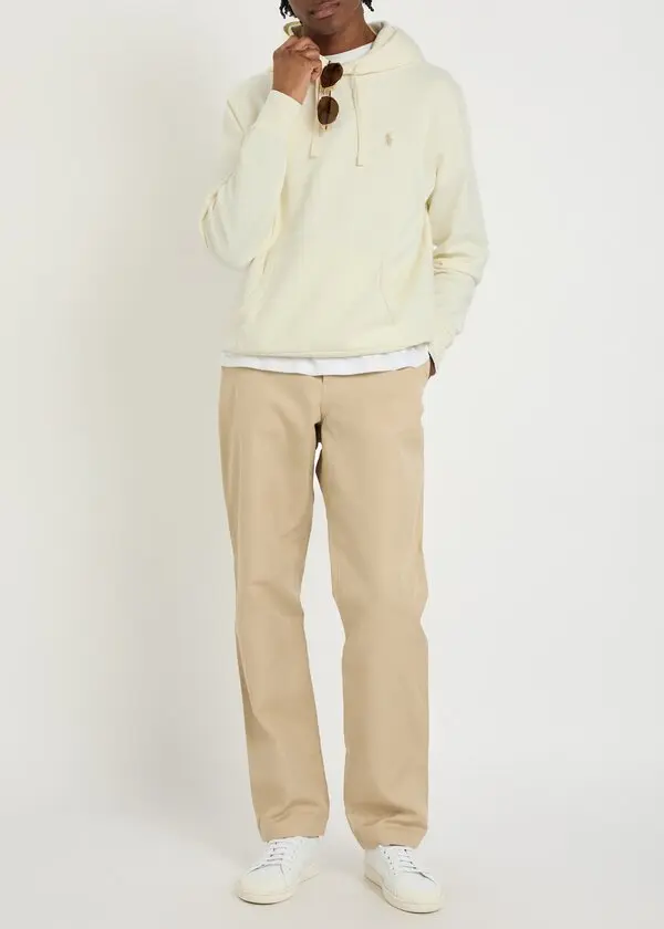 Polo Ralph Lauren Logo-embroidered Hooded Cotton Sweatshirt - Cream