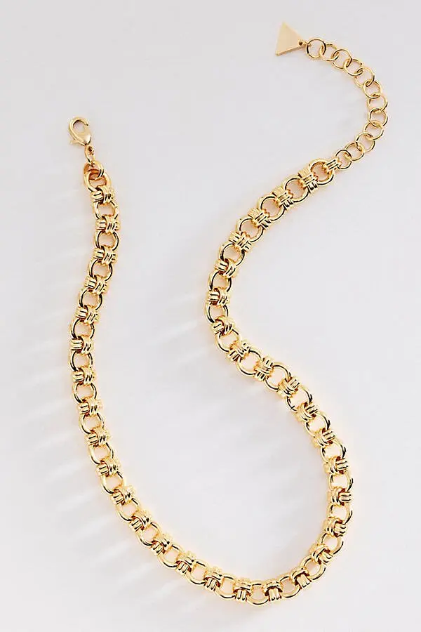 Anthropologie Knotted Chunky Chain Necklace - Gold