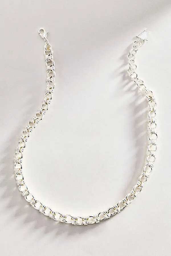 Anthropologie Knotted Chunky Chain Necklace - Silver