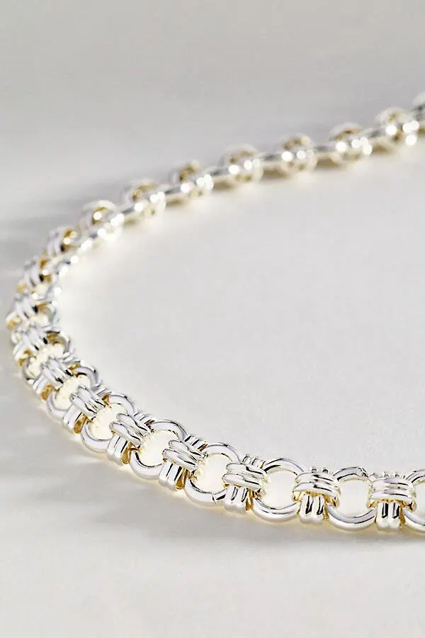 Anthropologie Knotted Chunky Chain Necklace - Silver