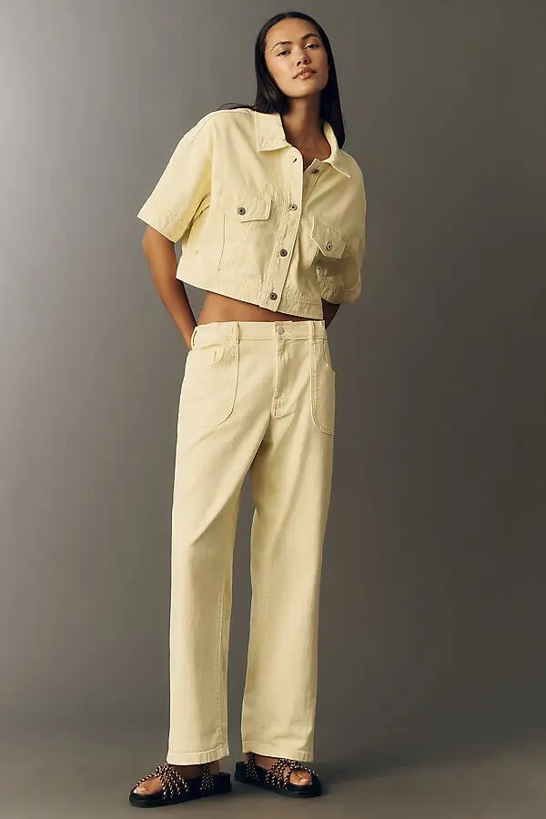 PILCRO Jenna Regenerative Cotton Mid-rise Relaxed Jeans - Lemon