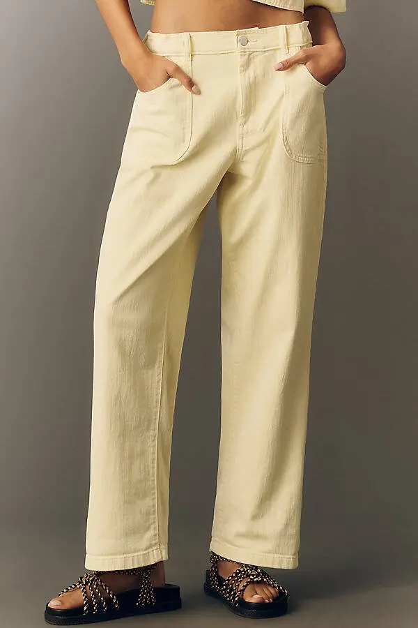 PILCRO Jenna Regenerative Cotton Mid-rise Relaxed Jeans - Lemon