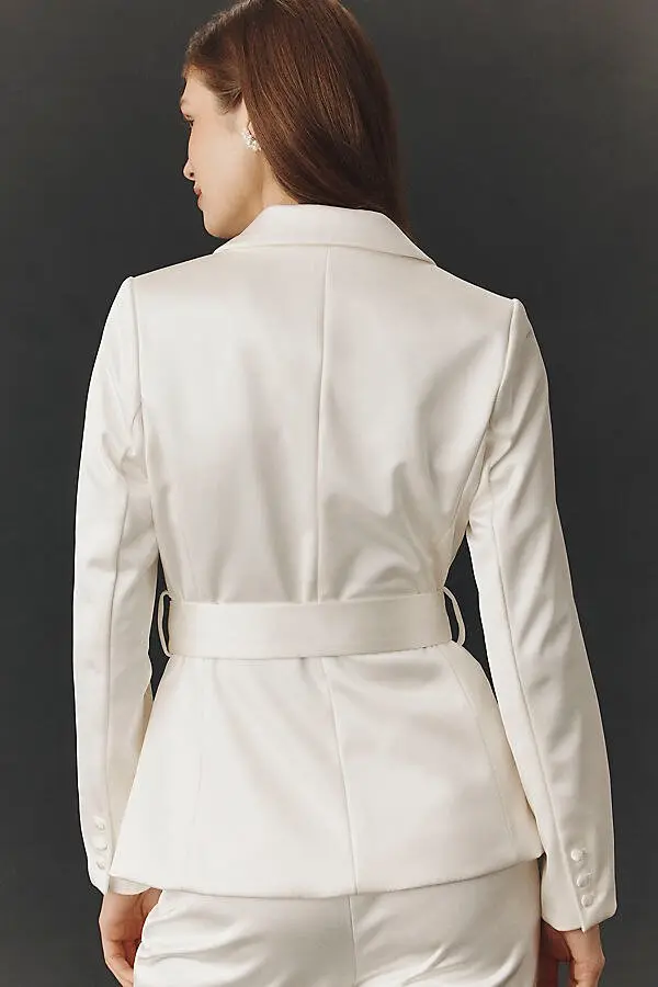 Bhldn Satin Fitted Blazer Jacket