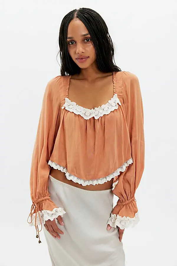 SPELL Poison Peach Blouse