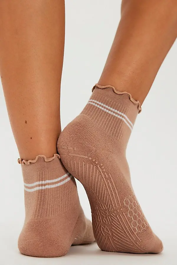 BOMBAS Studio Grip Ankle Socks - Maple Tan