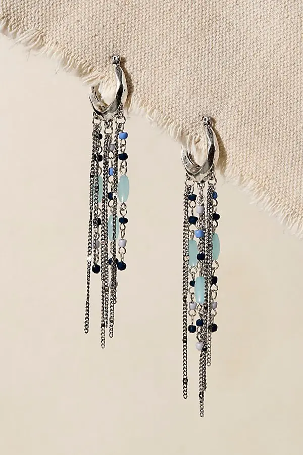 Free People Skye Hoop Dangle Earrings - Silver