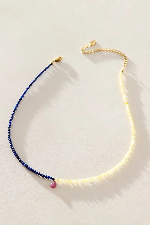 KOZAKH Fp X Leo Stone Pendant Necklace - Lapis Yellow Opal Tourmaline