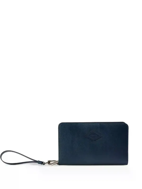 DOUCAL'S Palmellato Leather Double-zip Wallet - Blue