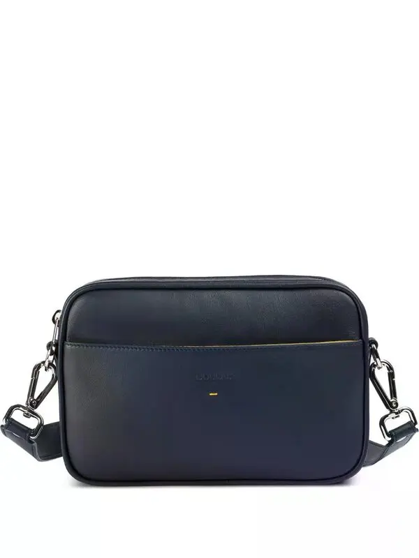 DOUCAL'S Leather Messenger Bag - Blue
