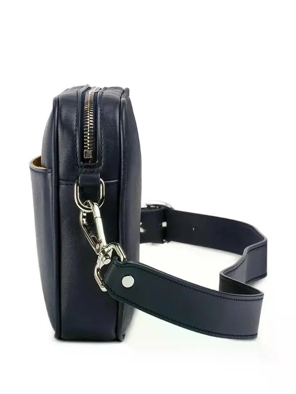 DOUCAL'S Leather Messenger Bag - Blue